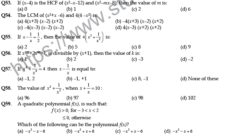 CBSE Class 10 Mathematics Polynomials MCQs Set C, Multiple Choice ... CBSE Class 10 Mathematics Polynomials MCQs Set C, Multiple Choice ...